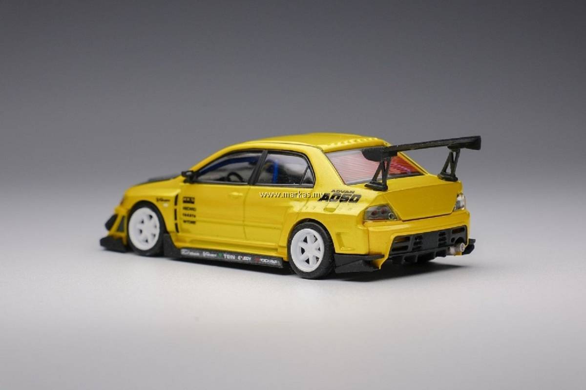 PEAKO MODEL 1/64 MITSUBISHI LANCER EVOLUTION IX VARIS YELLOW CARBON HOOD