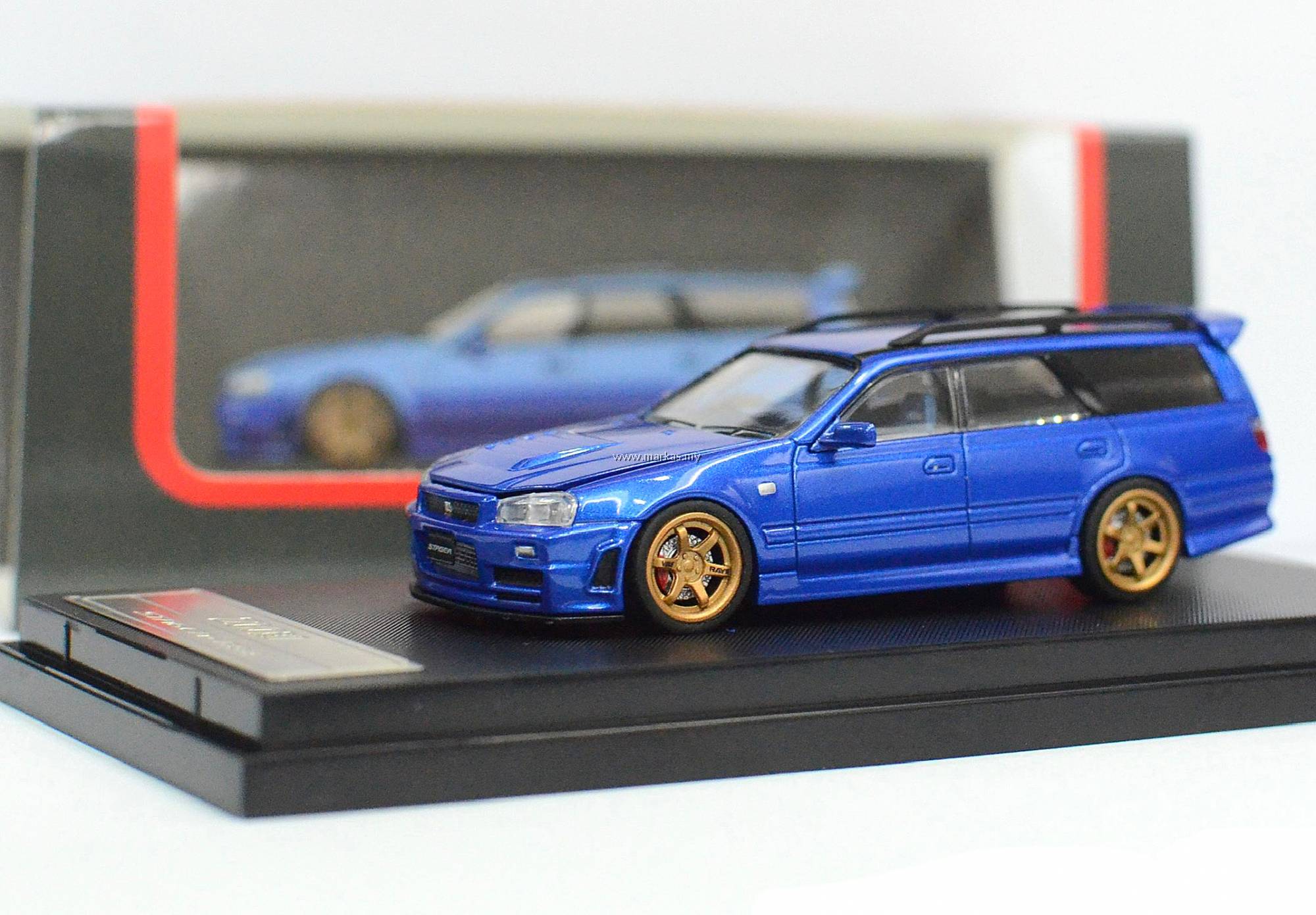 ZOOM 1/64 STAGEA 1ST GEN WC34 260RS OPENABLE HOOD WITH DETAILED ENGINE BLUE