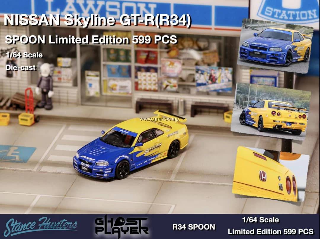 STANCE HUNTERS X GHOST PLAYER 1/64 NISSAN SKYLINE GT-R R34 HKS SPOON ...