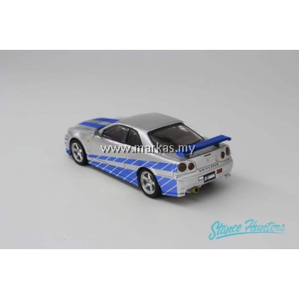 STANCE HUNTERS X ART WORKS 1/64 NISSAN GT-R R34 FAST & FURIOUS WITH FIGURE
