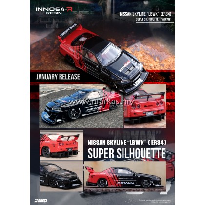 (PO) INNO MODELS INNO64 1/64 NISSAN SKYLINE LBWK ER34 SUPER SILHOUETTE ...