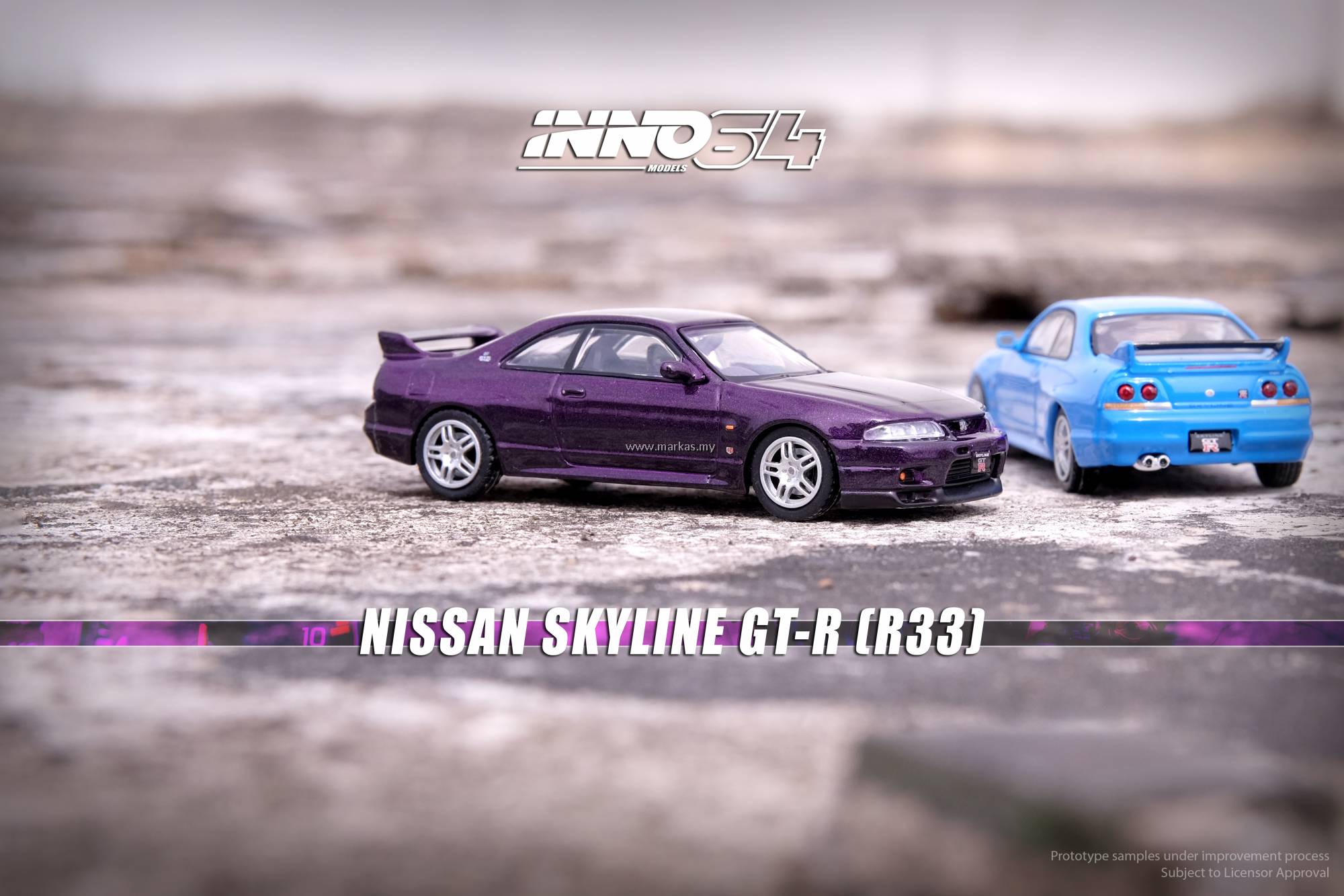 INNO MODELS INNO64 1/64 NISSAN SKYLINE GT-R R33 MIDNIGHT PURPLE
