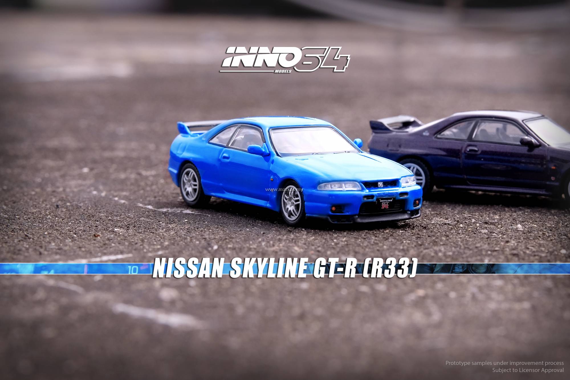 INNO MODELS INNO64 1/64 NISSAN SKYLINE GT-R R33 CHAMPIONSHIP BLUE
