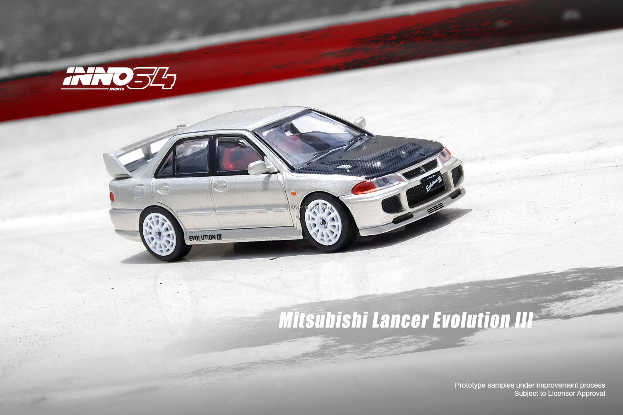 (PO) INNO MODELS INNO64 1/64 MITSUBISHI LANCER EVOLUTION III SILVER ...