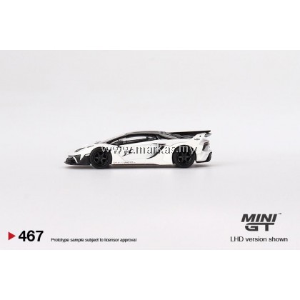 MINI GT 1/64 #467 LB WORKS LAMBORGHINI AVENTADOR GT EVO PRESENTATION