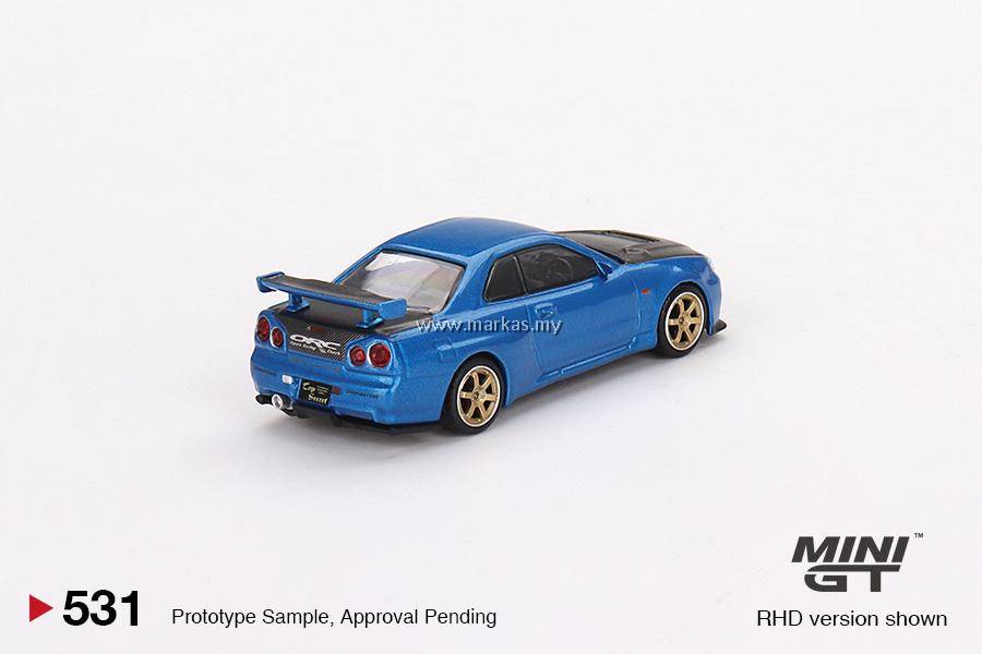 (PO) MINI GT 1/64 #531 NISSAN SKYLINE R34 TOP SECRET BAYSIDE BLUE