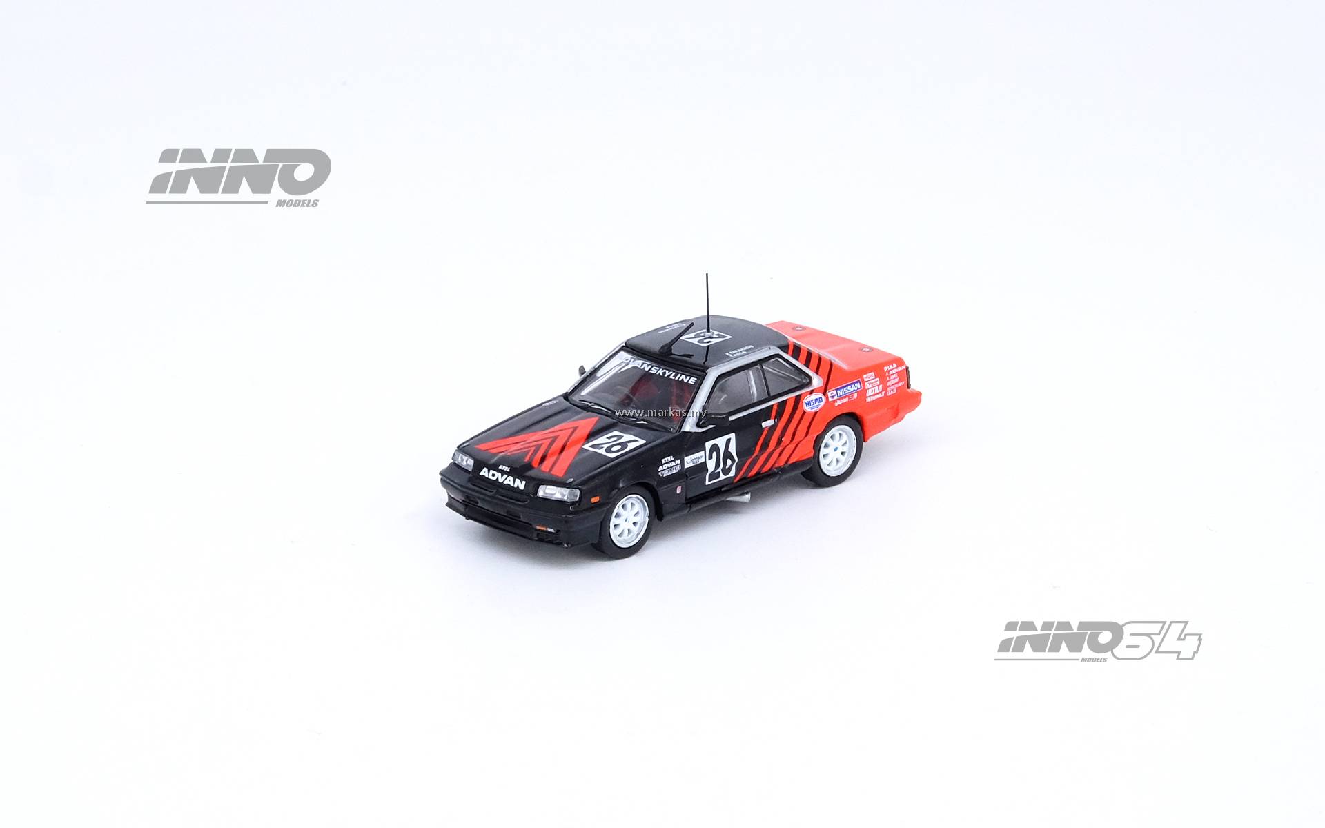 INNO MODELS INNO64 1/64 NISSAN SKYLINE 2000 TURBO RS-X DR30 #26 ADVAN ...
