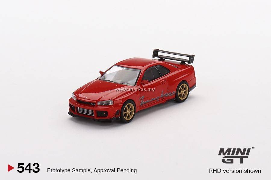 (PO) MINI GT 1/64 #543 NISSAN SKYLINE GTR R34 TOMMYKAIRA R RZ EDITION RED