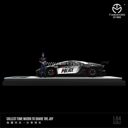 TIME MICRO 1/64 LAMBORGHINI LP700-4 POLICE EDITION WITH FIGURE