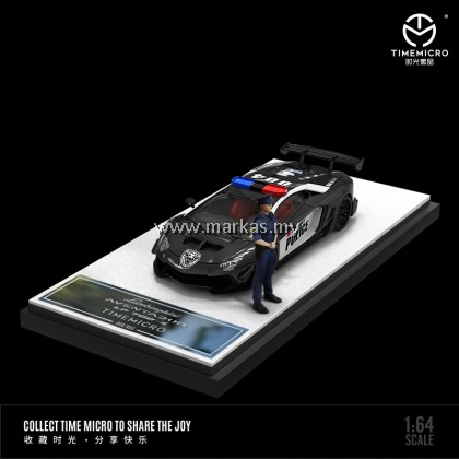 TIME MICRO 1/64 LAMBORGHINI LP700-4 POLICE EDITION WITH FIGURE