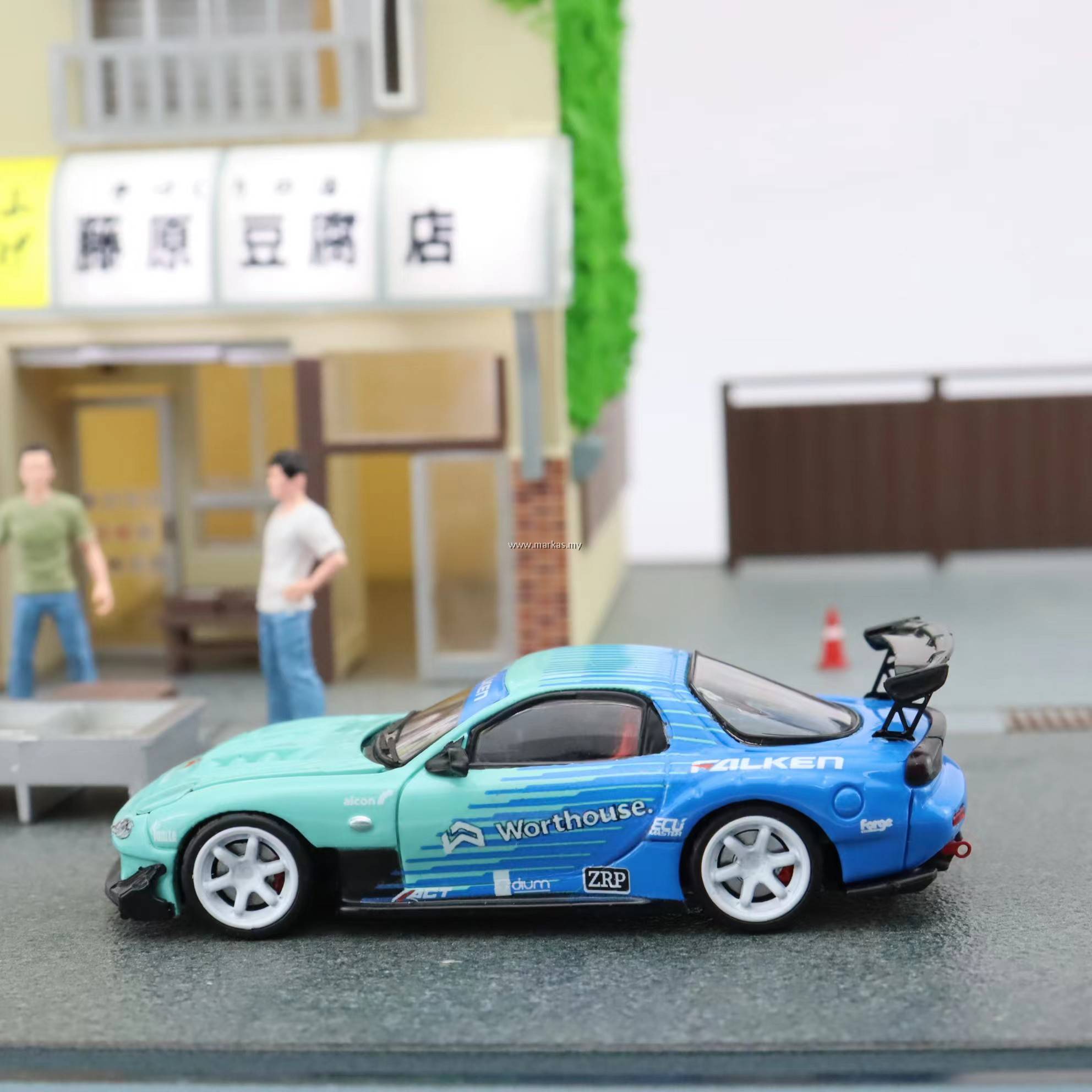 MASTER MODEL 1/64 MAZDA RX7 FD3S FALKEN LIVERY OPENABLE HOOD