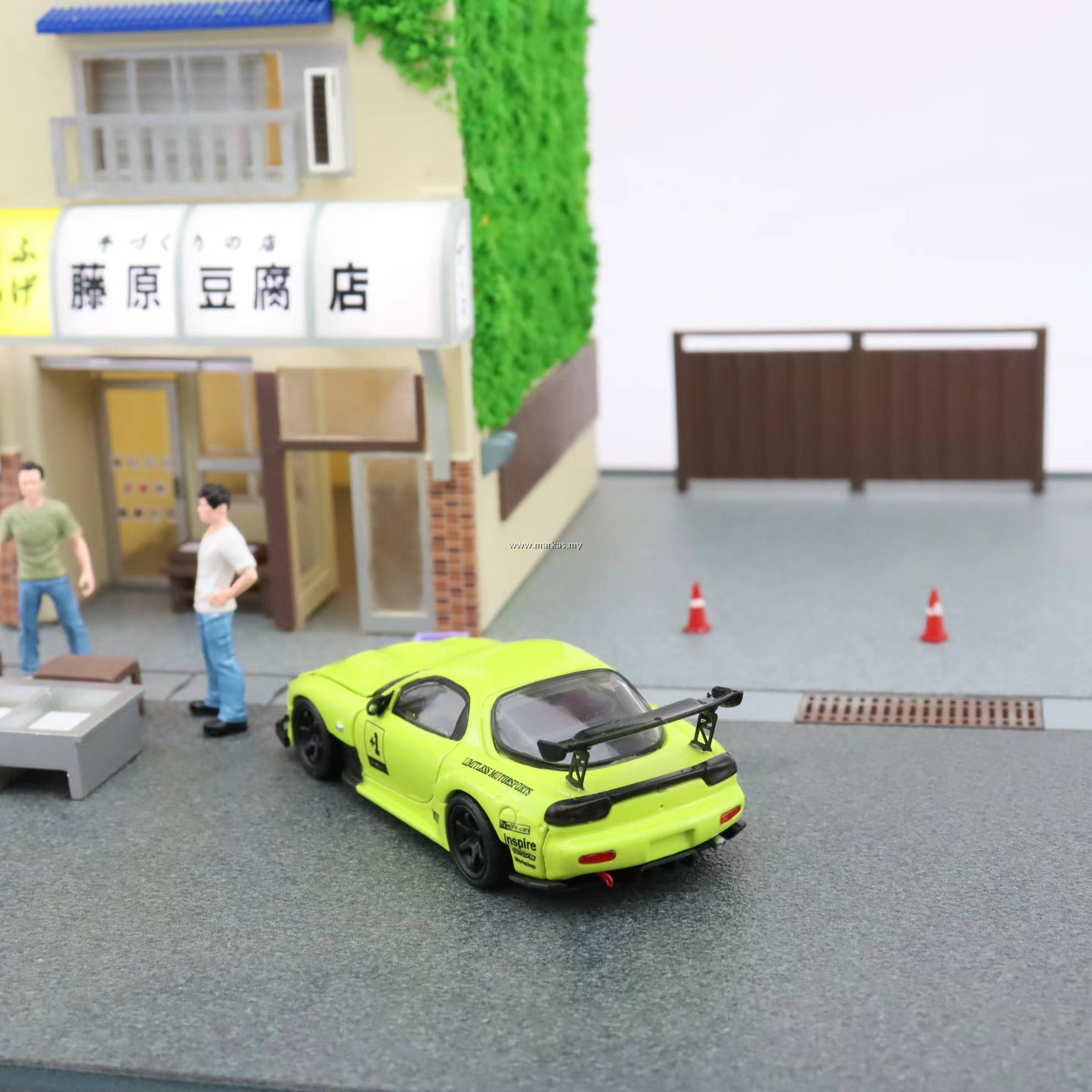 MASTER MODEL 1/64 MAZDA RX7 FD3S GREEN OPENABLE HOOD