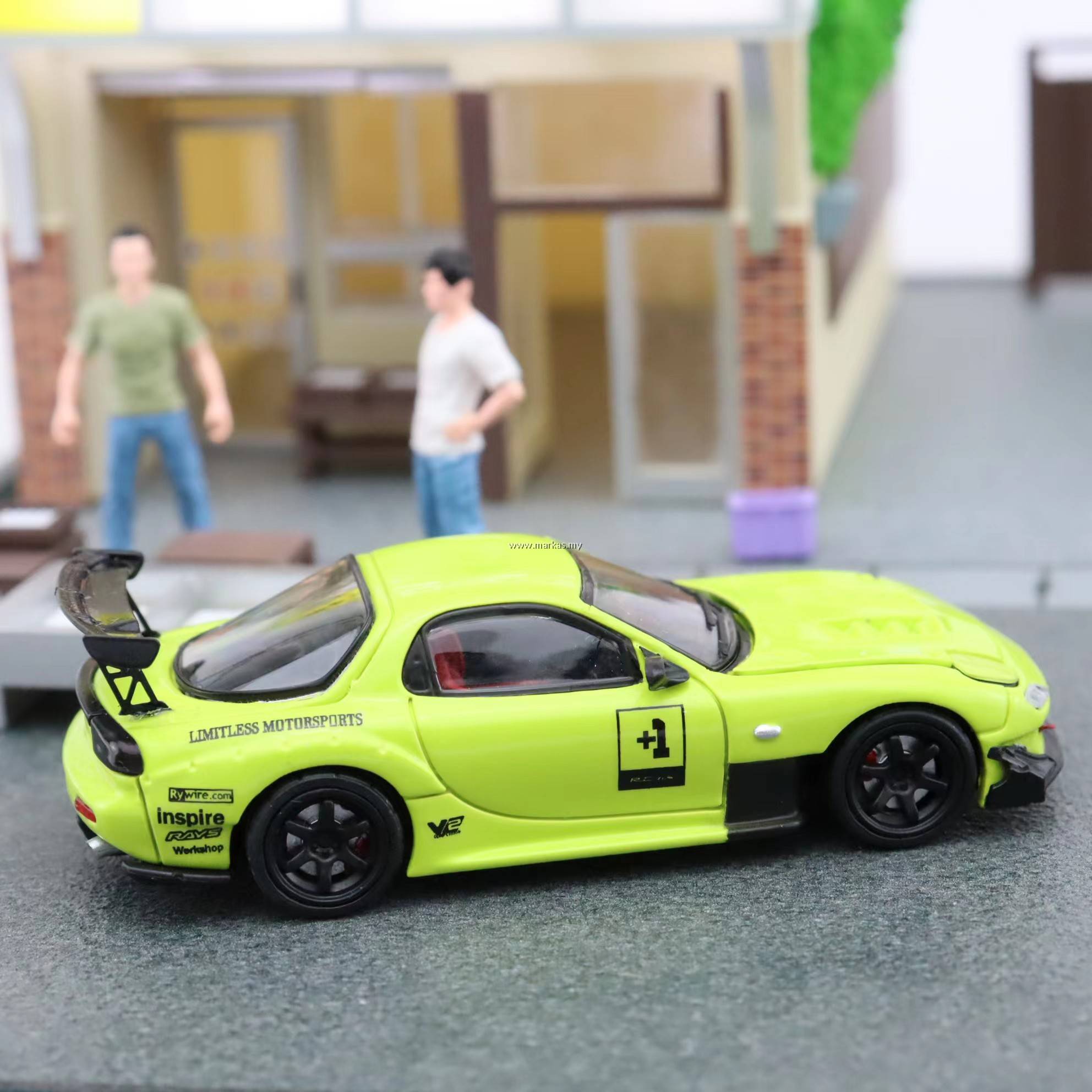 MASTER MODEL 1/64 MAZDA RX7 FD3S GREEN OPENABLE HOOD