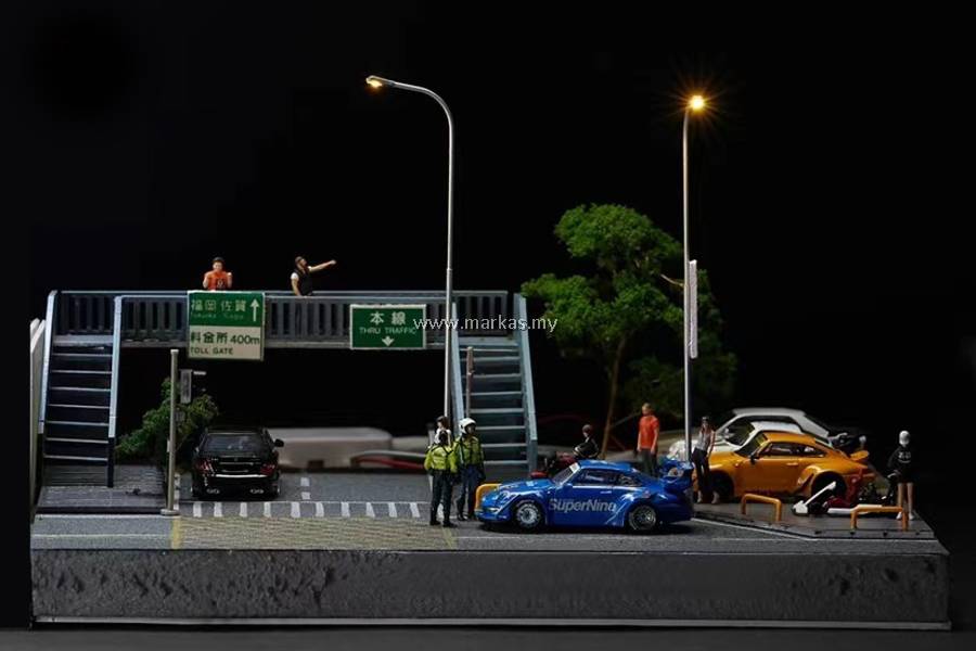 YOU&CAR DIORAMA 1/64 JAPANESE STREET THEME DIORAMA BRIDGE & PARKING
