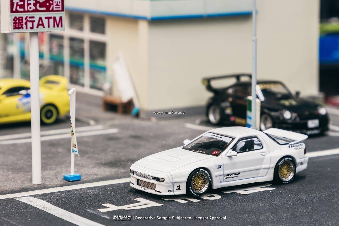 (PO) TARMAC WORKS X TOYO TIRES 1/64 PANDEM MAZDA RX-7 FC3S WHITE