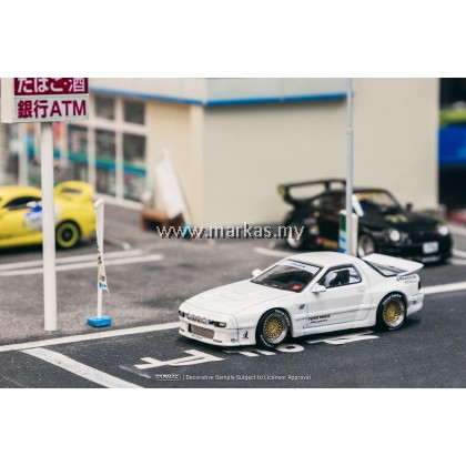 (PO) TARMAC WORKS X TOYO TIRES 1/64 PANDEM MAZDA RX-7 FC3S WHITE