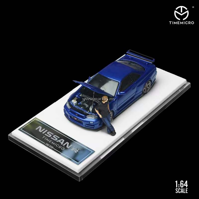 TIME MICRO 1/64 NISSAN GTR34 BLUE METALLIC FAST AND FURIOUS TRIBUTE TO ...