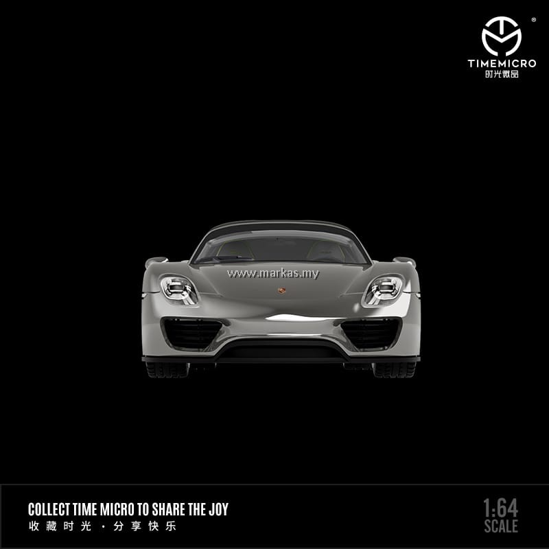 (PO) TIME MICRO 1/64 PORSCHE 918 SPYDER LIQUID SILVER