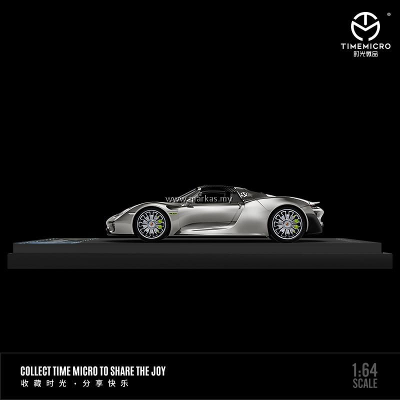 (PO) TIME MICRO 1/64 PORSCHE 918 SPYDER LIQUID SILVER