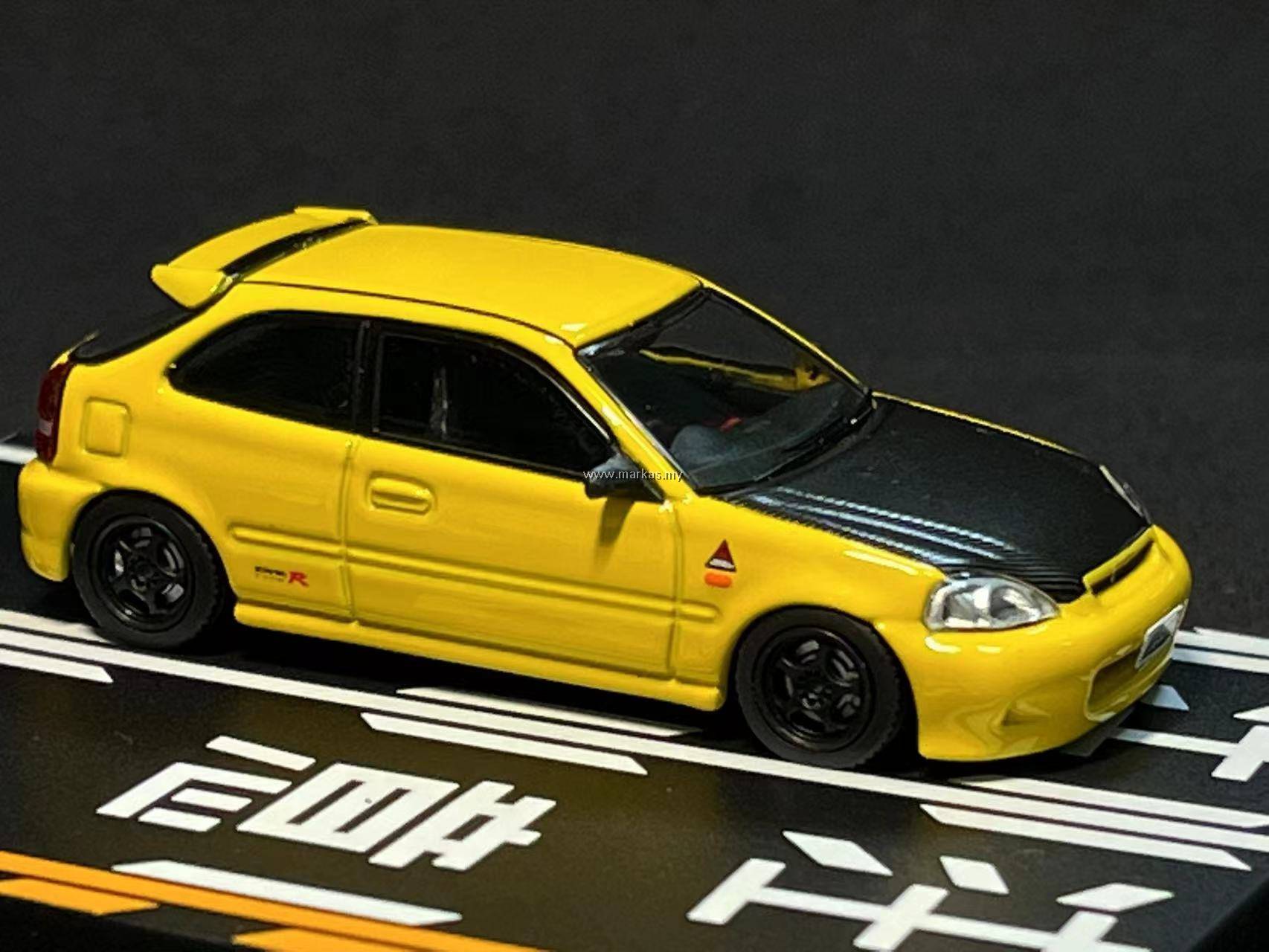 MODELER'S INITIAL D 1/64 HONDA EK9 YELLOW VS TOYOTA AE86 TOFU