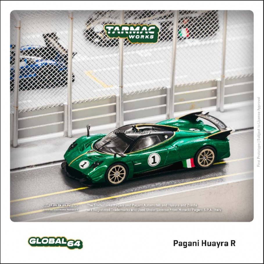 TARMAC WORKS 1/64 PAGANI HUAYRA R VERDE TRIFOGLIO