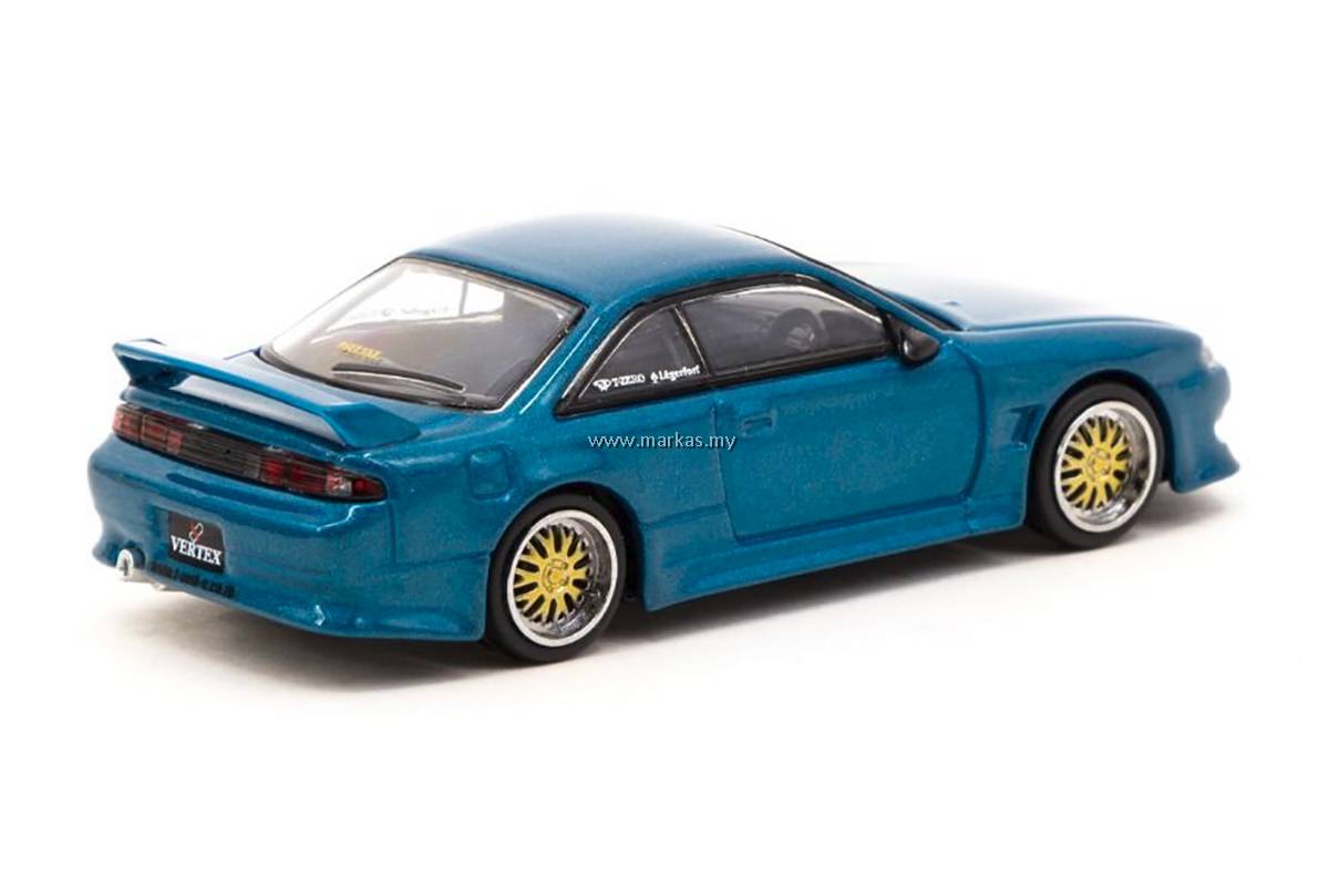 TARMAC WORKS 1/64 VERTEX NISSAN SILVIA S14 BLUE GREEN METALLIC