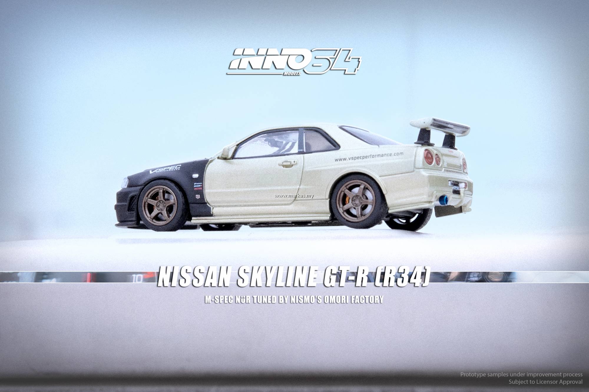 INNO MODELS INNO64 1/64 NISSAN SKYLINE GT-R R34 M SPEC NUR TUNED BY NISMO OMORI FACTORY