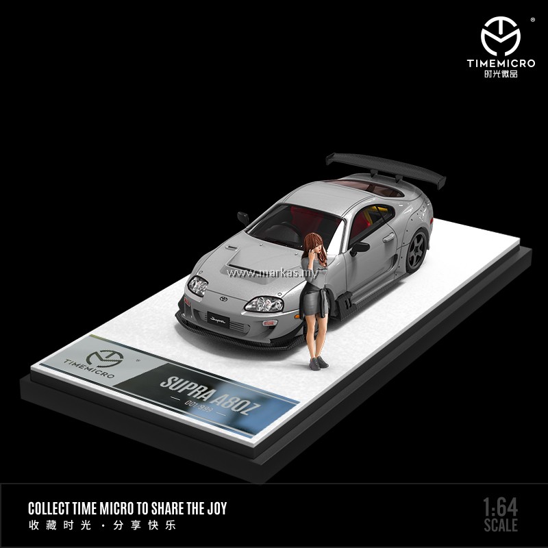 TIME MICRO 1/64 TOYOTA SUPRA A80 GREY WITH FIGURE