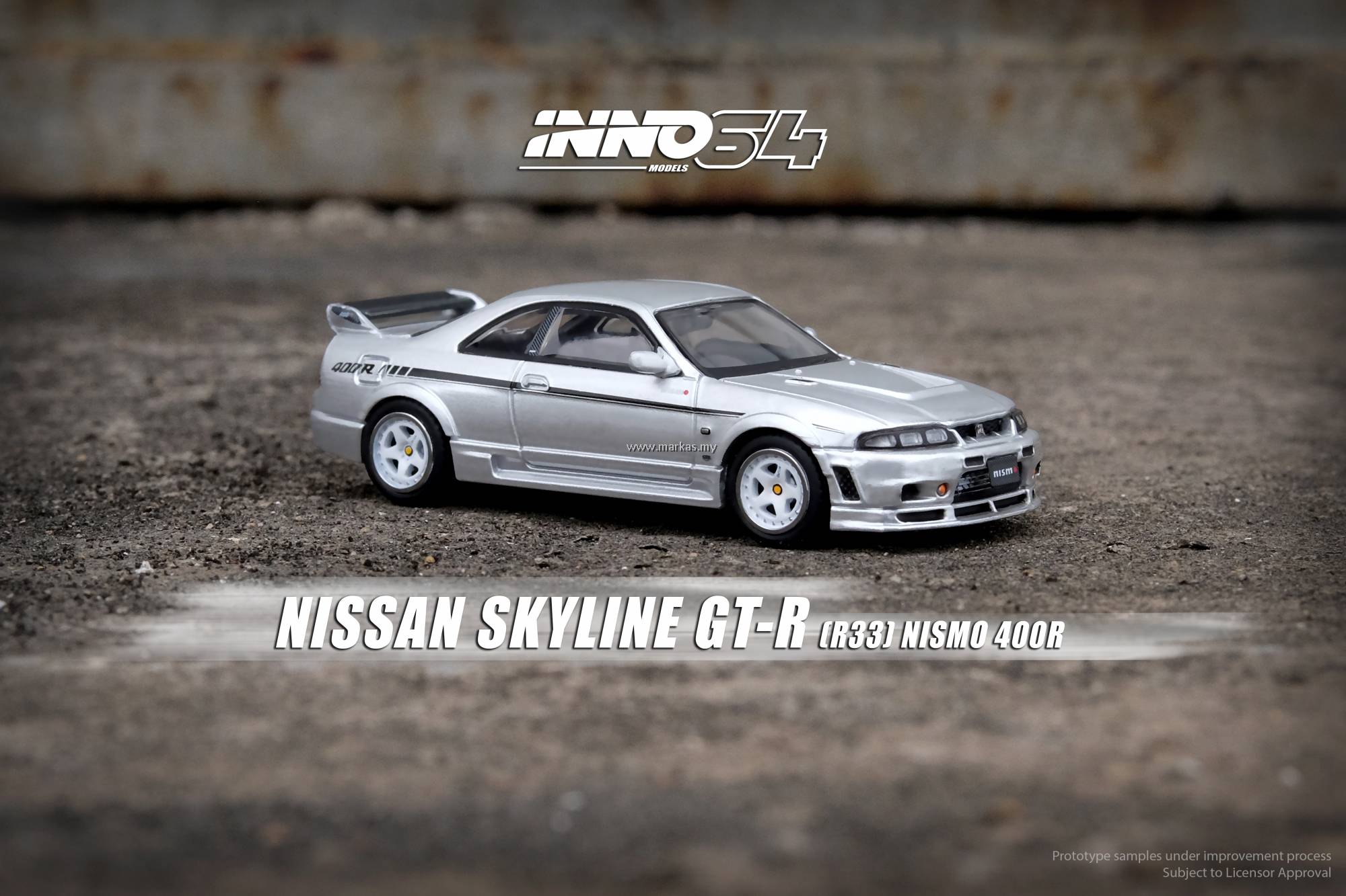 (PO) INNO MODELS INNO64 1/64 NISSAN SKYLINE GT-R R33 NISMO 400R SONIC SILVER