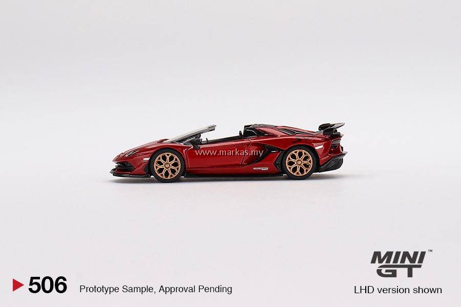 MINI GT 1/64 #506 LAMBORGHINI AVENTADOR SVJ ROADSTER ROSSO EFESTOS