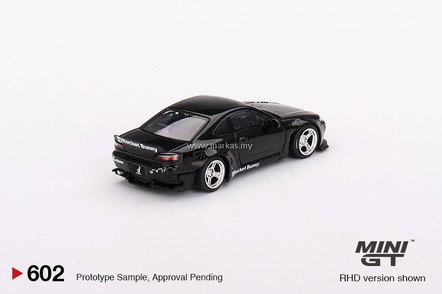 (PO) MINI GT 1/64 #602 NISSAN SILVIA (S15) ROCKET BUNNY BLACK PEARL