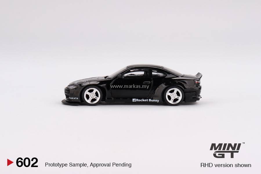 (PO) MINI GT 1/64 #602 NISSAN SILVIA (S15) ROCKET BUNNY BLACK PEARL