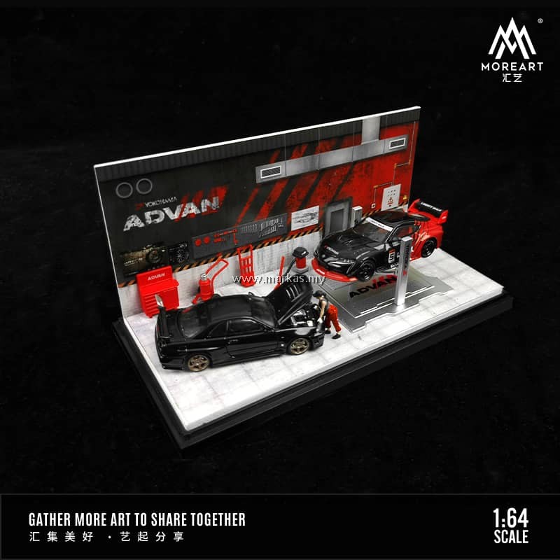 MOREART 1/64 DIORAMA AUTOMOBILE REPAIR WORKSHOP ADVAN SCENERY