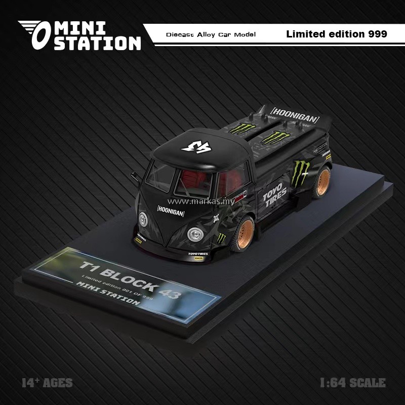 MINI STATION 1/64 HOONIGAN RWB VW T1 PICKUP BLOCK43