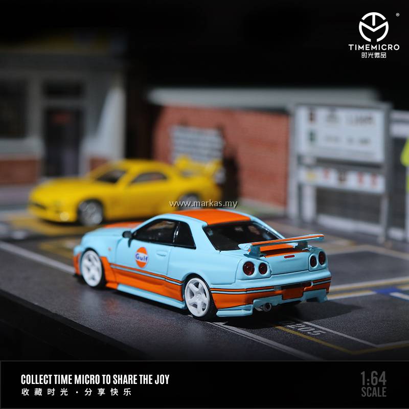 (PO) TIME MICRO 1/64 NISSAN GT-R R34 GULF LIVERY