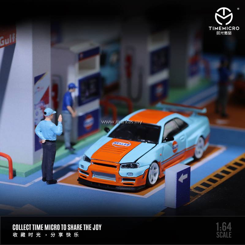 (PO) TIME MICRO 1/64 NISSAN GT-R R34 GULF LIVERY