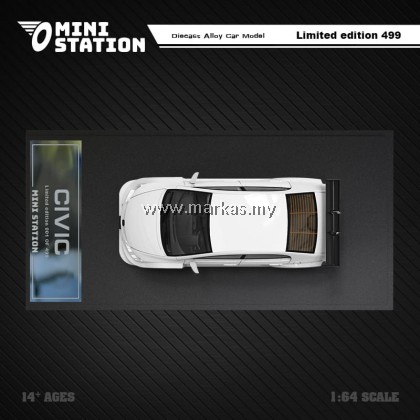 MINI STATION 1/64 HONDA CIVIC FD2 PLAIN WHITE