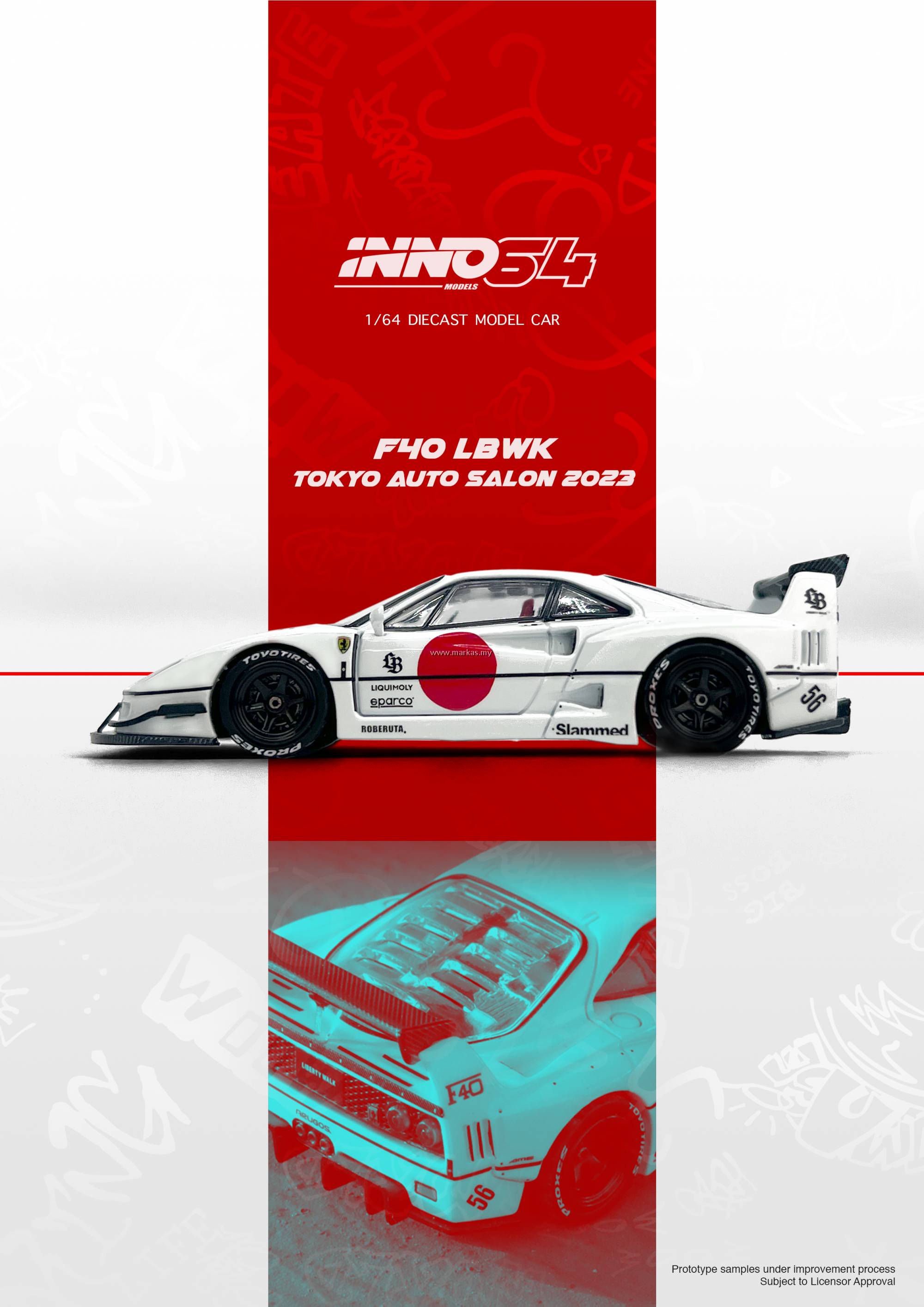 (PO) INNO MODELS INNO64 TOKYO AUTO SALON 2023 1/64 LIBERTY WALK LBWK F40