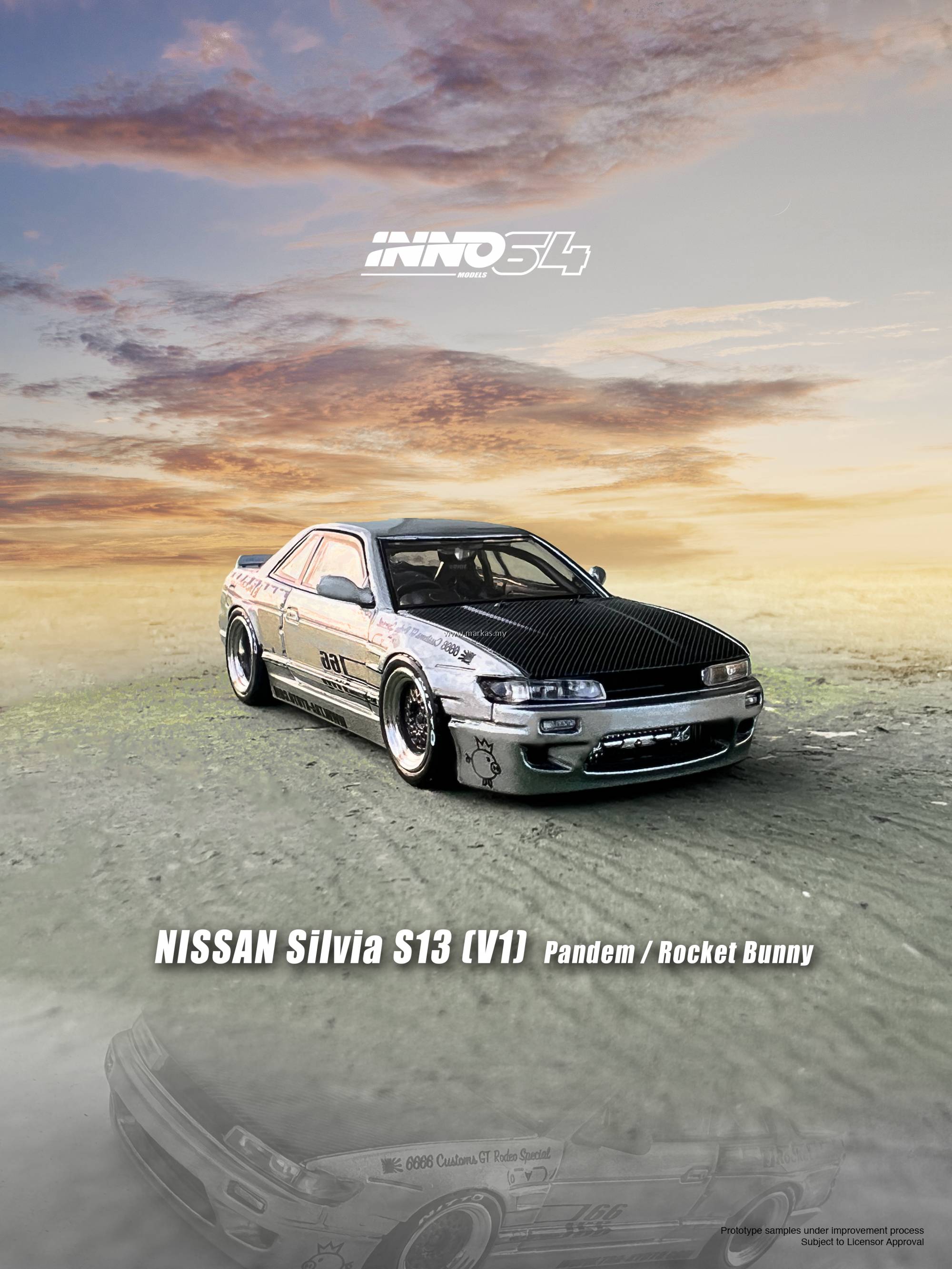 (PO) INNO MODELS INNO64 1/64 NISSAN SILVIA (S13) V1 PANDEM ROCKET BUNNY ...