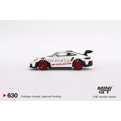 (PO) MINI GT 1/64 #630 PORSCHE 911 992 GT3 RS WHITE WITH PYRO RED ...