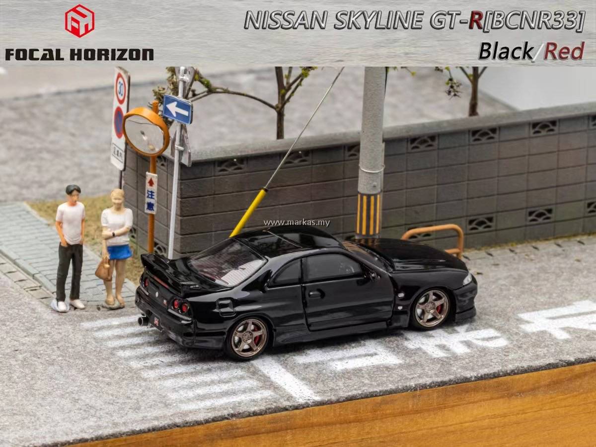 (PO) FOCAL HORIZON 1/64 NISSAN SKYLINE GT-R R33 BLACK