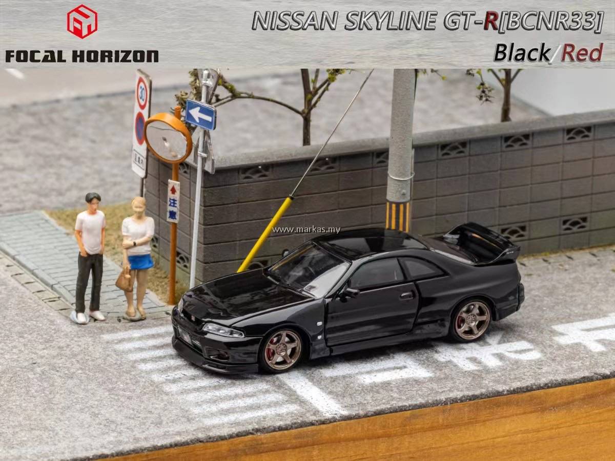 (PO) FOCAL HORIZON 1/64 NISSAN SKYLINE GT-R R33 BLACK