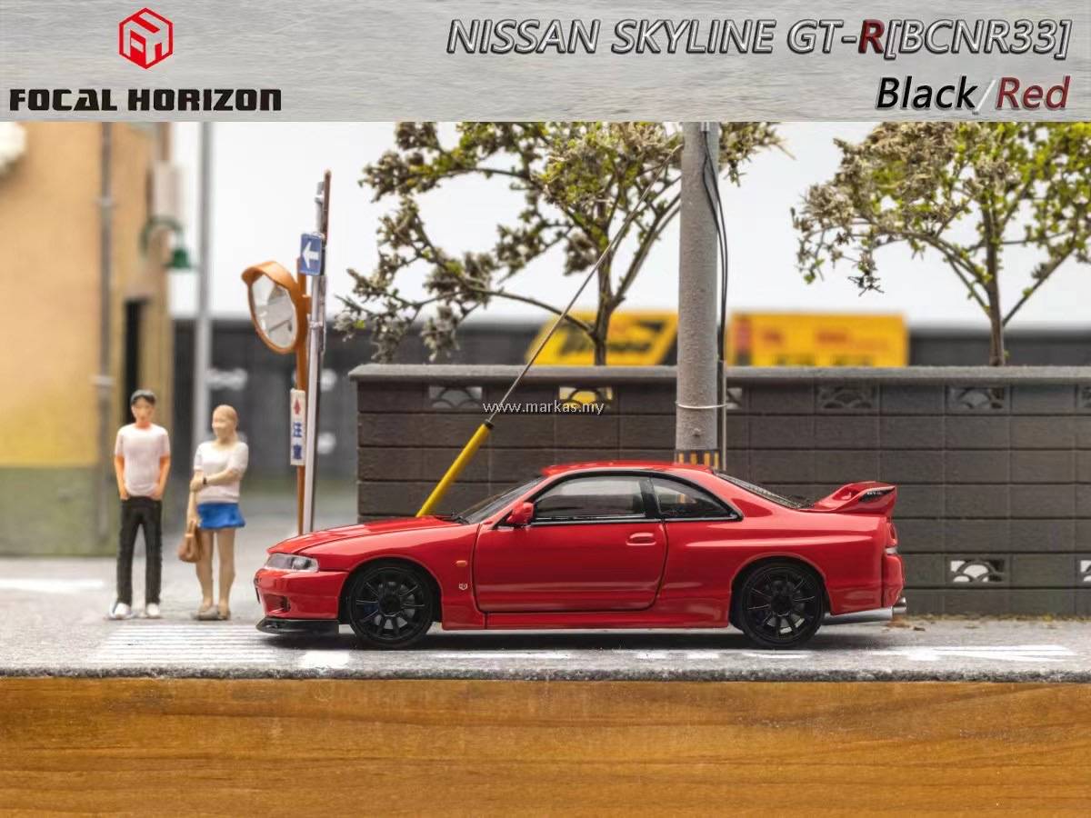 (PO) FOCAL HORIZON 1/64 NISSAN SKYLINE GT-R R33 RED