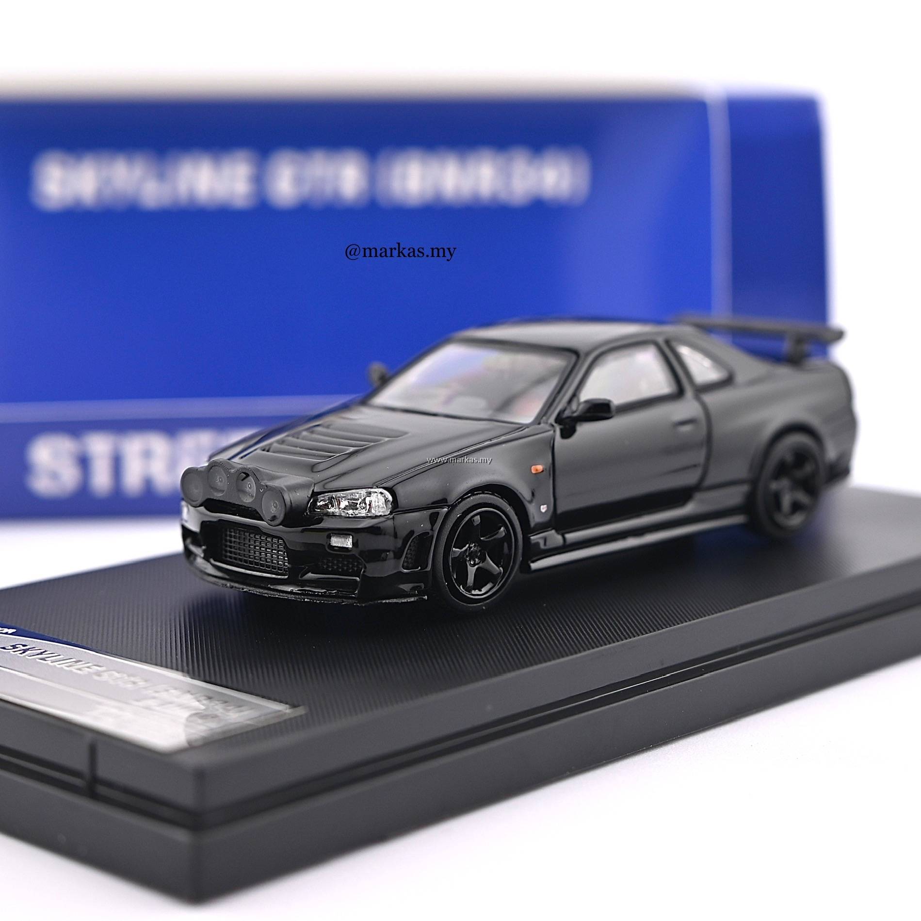 STREET WEAPON 1/64 NISSAN SKYLINE GT-R R34 DRIFT BLACK