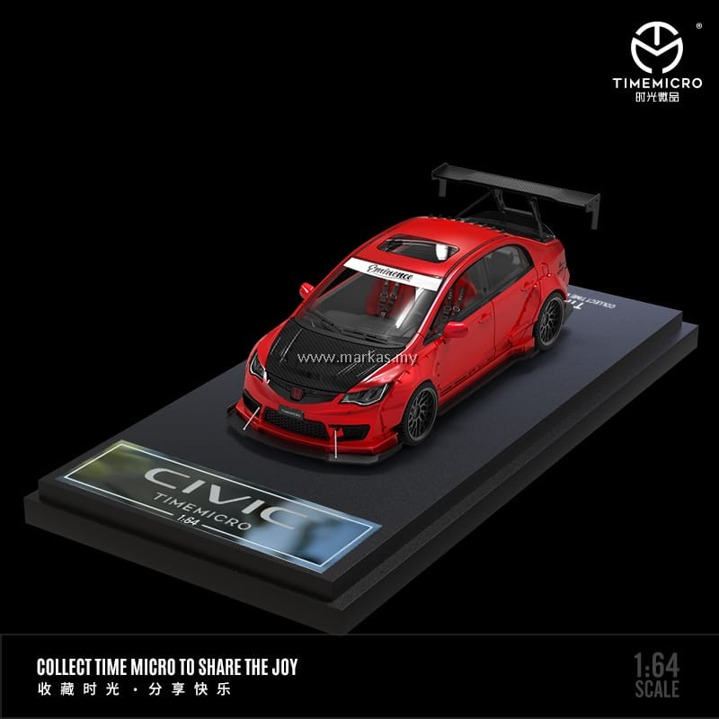 TIME MICRO 1/64 HONDA CIVIC FD2R MODIFIED VERSION RED