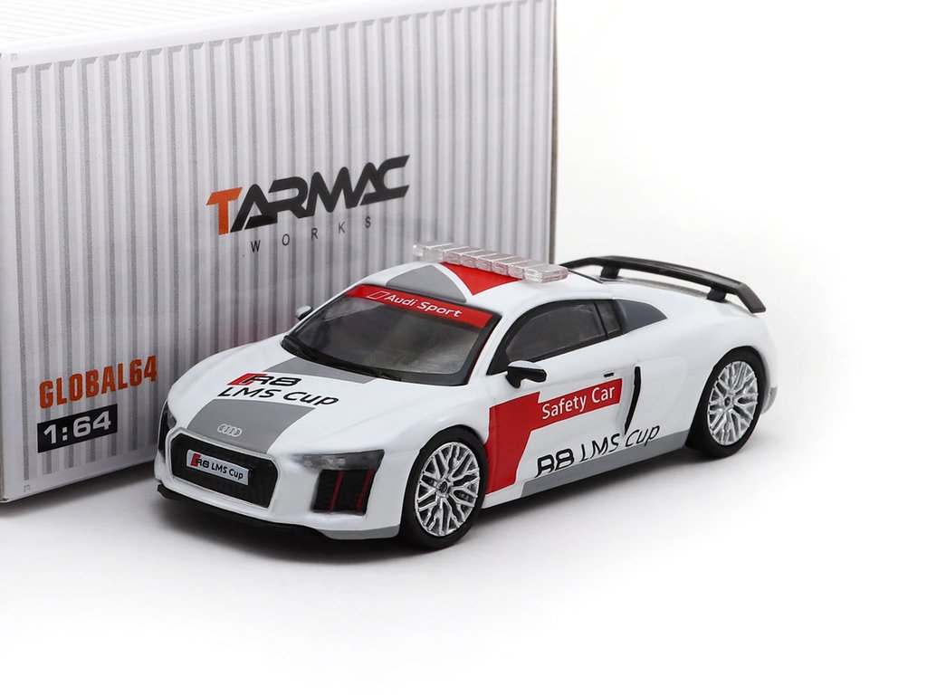 TARMAC WORKS 1/64 AUDI R8 LMS CUP SAFETY CAR (SILVER MULTI SPOKE WHEELS)