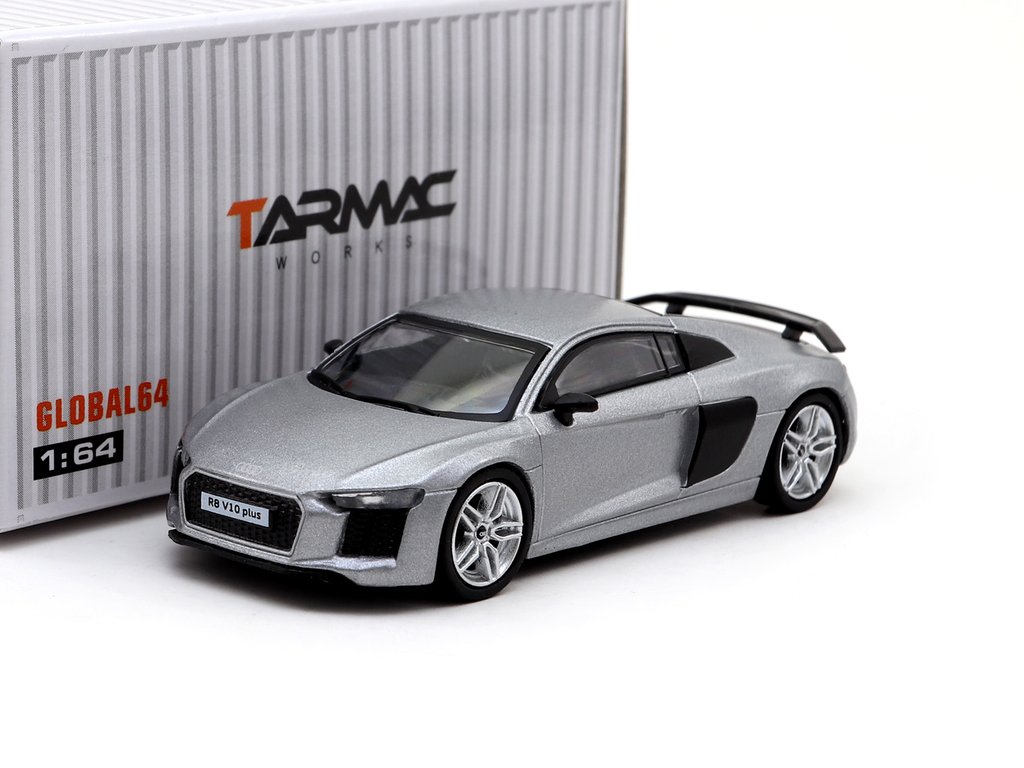 TARMAC WORKS GLOBAL 1/64 AUDI R8 MATT SILVER
