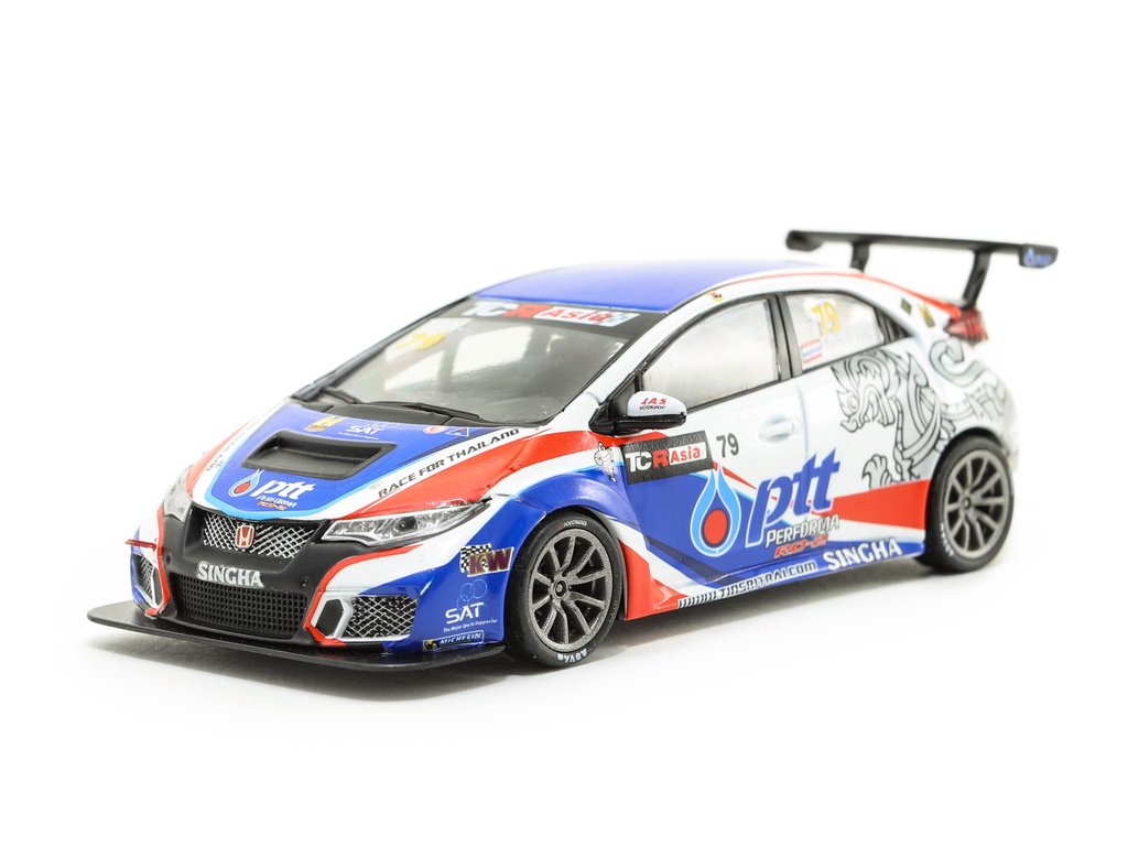 TARMAC WORKS 1/43 HONDA CIVIC TYPE R FK2 TCR ASIA 2017 TIN SRITRAI