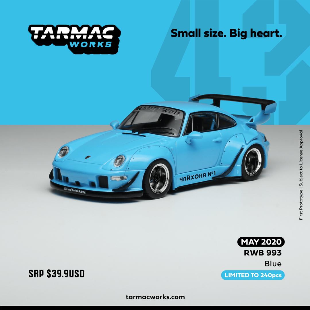 TARMAC WORKS 1/43 PORSCHE RWB 930 BLUE (ASIA SPECIAL EDITION)