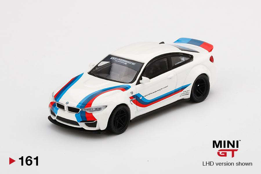 MINI GT 1/64 #161 LB WORKS BMW M4 WHITE WITH M STRIPE